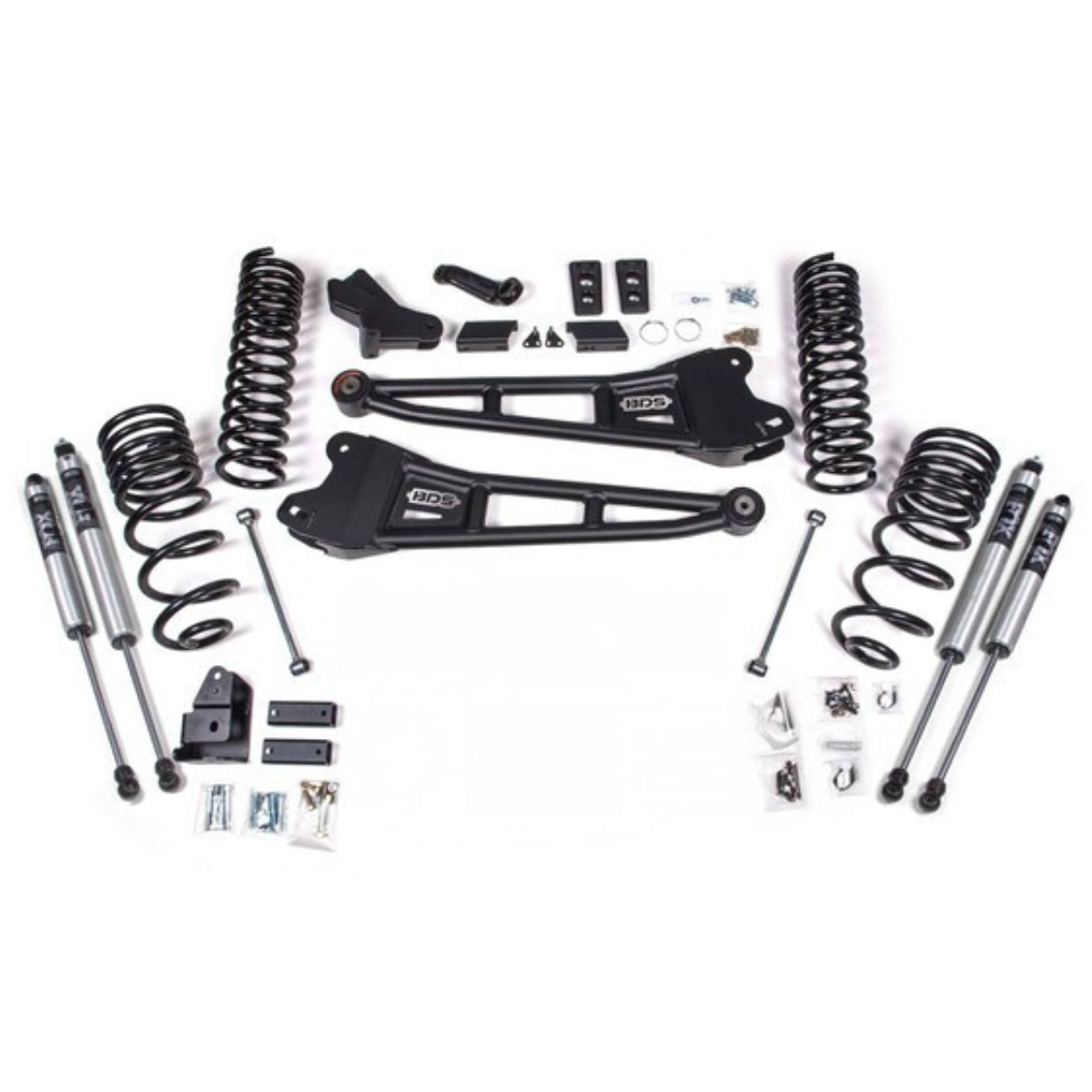 BDS 4" RADIUS ARM LIFT KIT WITH FOX SHOCKS - 2025 RAM 2500 4WD DIESEL ...